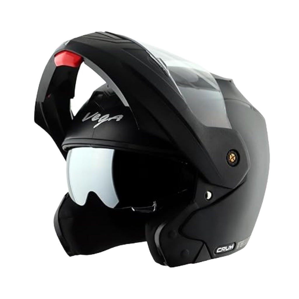 Vega Crux TF Dual Visor Solid Black Helmet